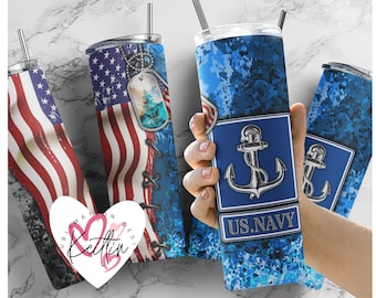US Navy Tumbler Wrap, 20 Oz Skinny Tumbler Png, the Sea is Ours US Navy ...