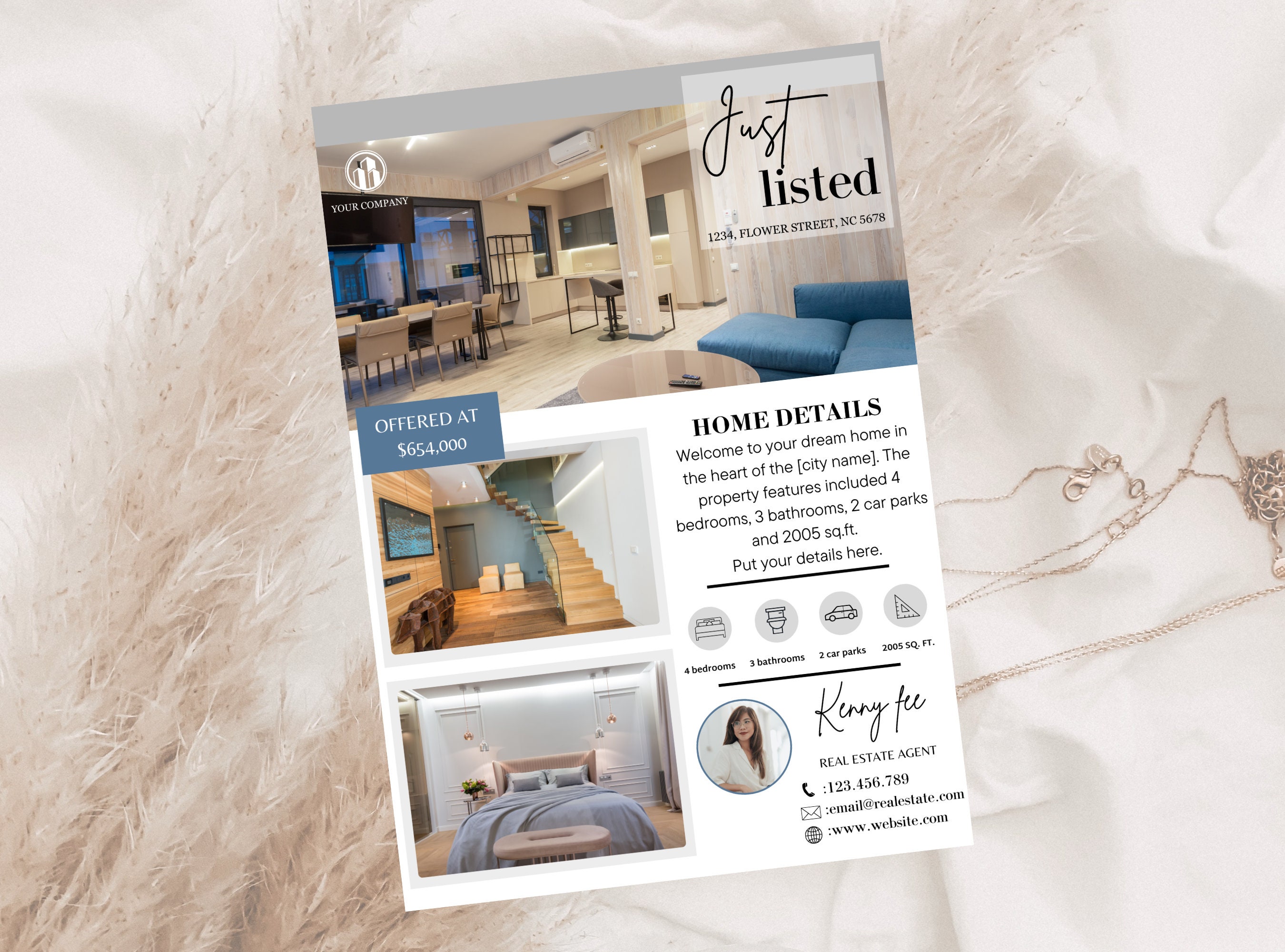 Real Estate Flyer Template| Just Listing Flyer Template| Open House ...