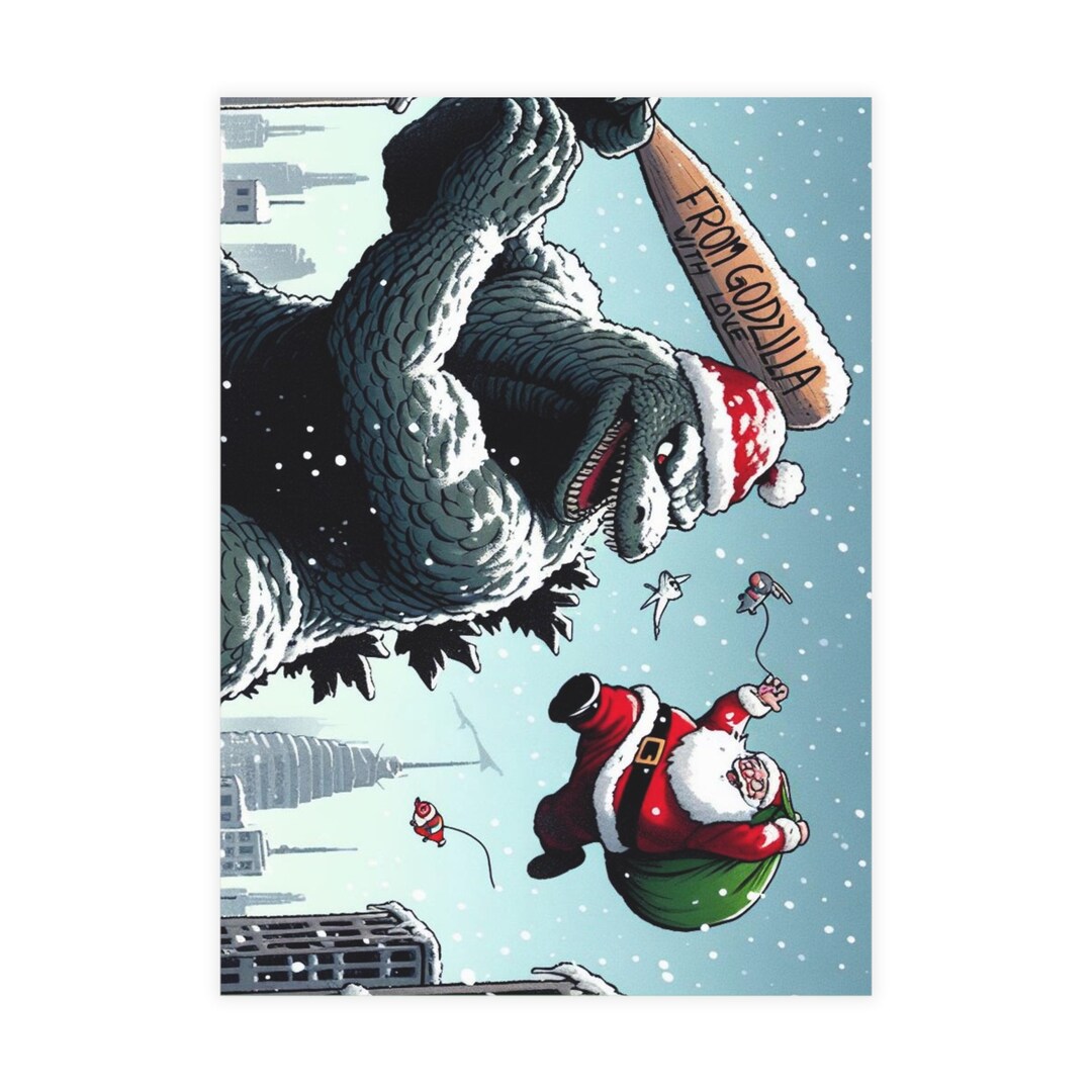 Mufi Godzilla Christmas Cards Model 1, Postcard Bundles envelopes ...