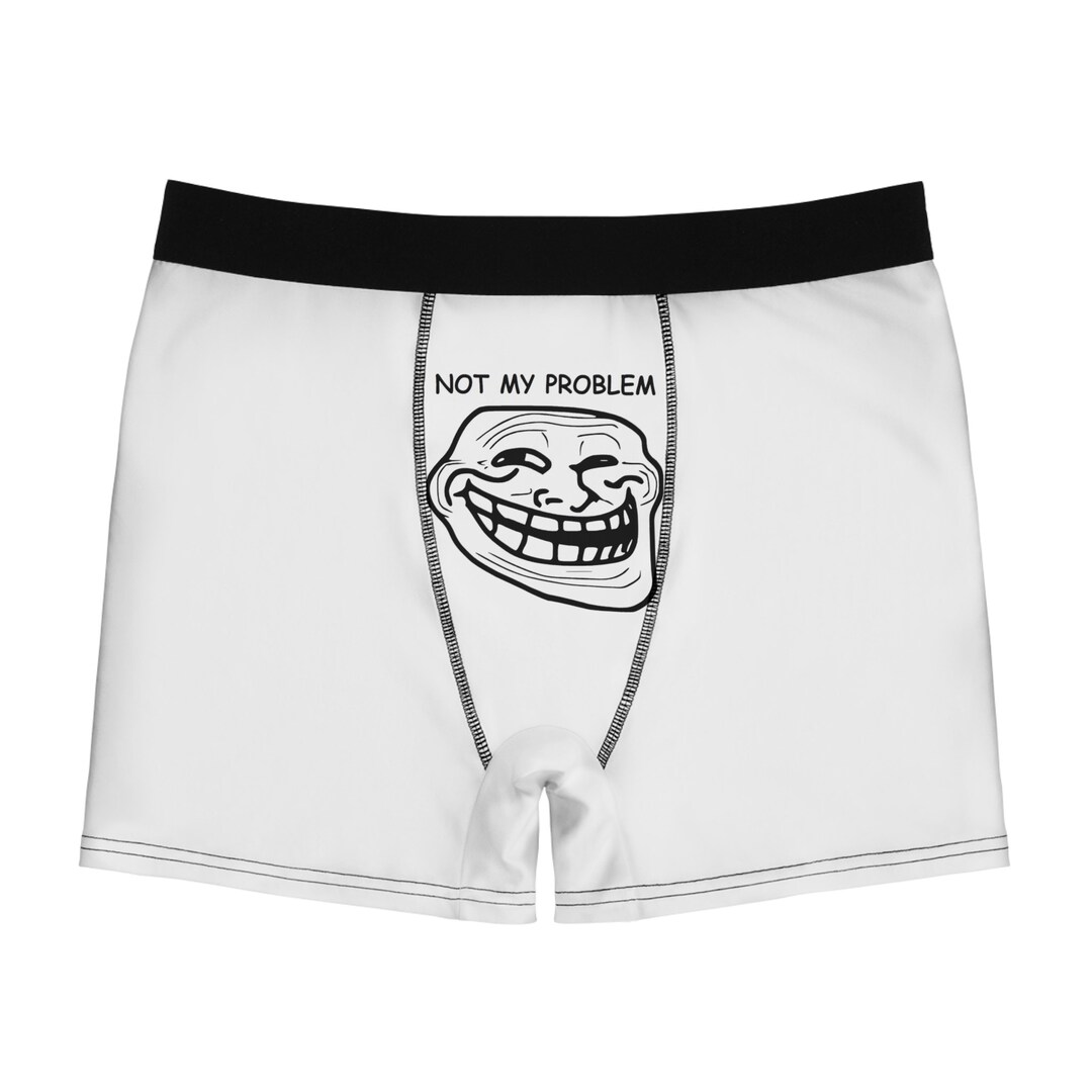 Mufi Troll Face Men's Boxer Briefs AOP, White Boxers, Troll Face Boxers ...