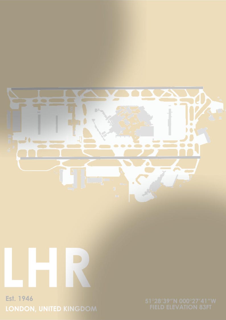 Personalised London Heathrow Airport Map - Etsy