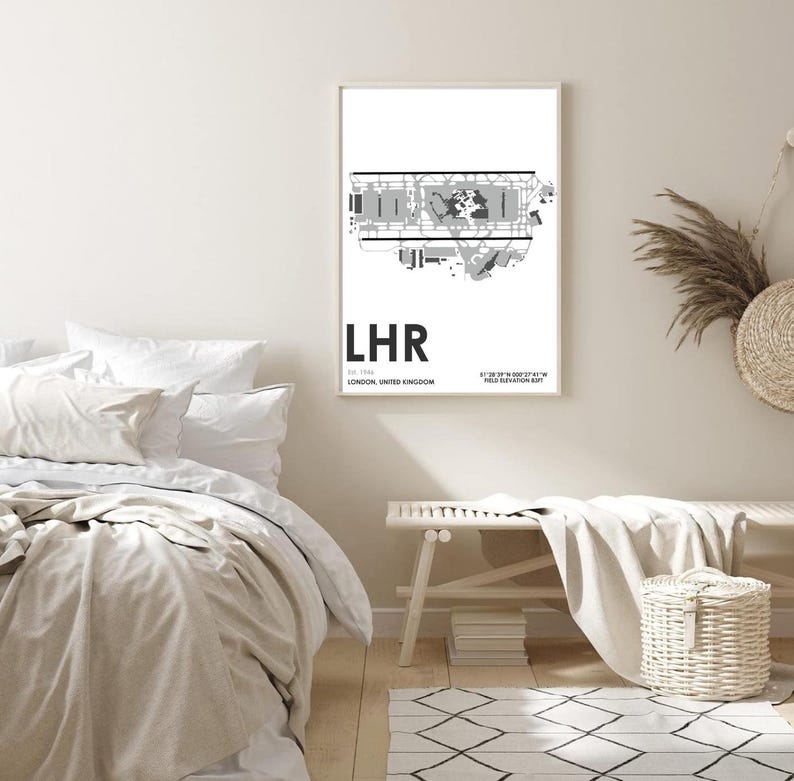 Personalised London Heathrow Airport Map - Etsy