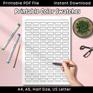 Color Swatch Chart Blank Color Chart Printable Color Swatch Template ...