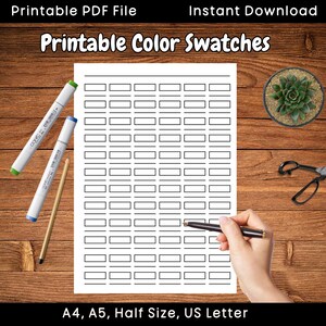 Color Swatch Chart Blank Color Chart Printable Color Swatch Template ...