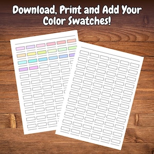 Color Swatch Chart Blank Color Chart Printable Color Swatch Template ...