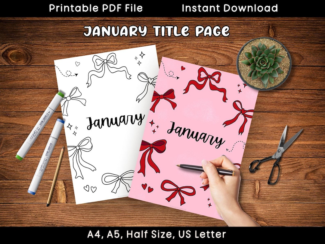 January Title Page January Calendar PRINTABLE Calendar Printable ...
