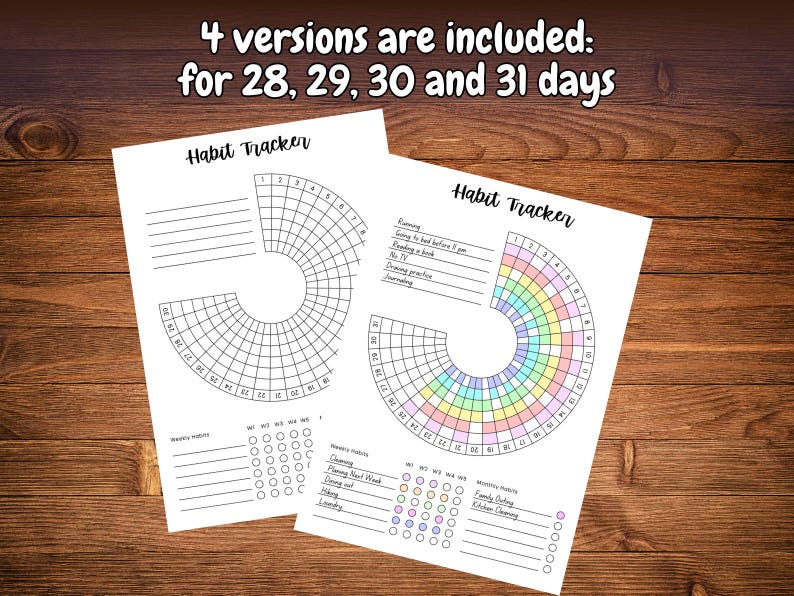 Circle Habit Tracker Printable Monthly Habit Track Habit Challenge ...