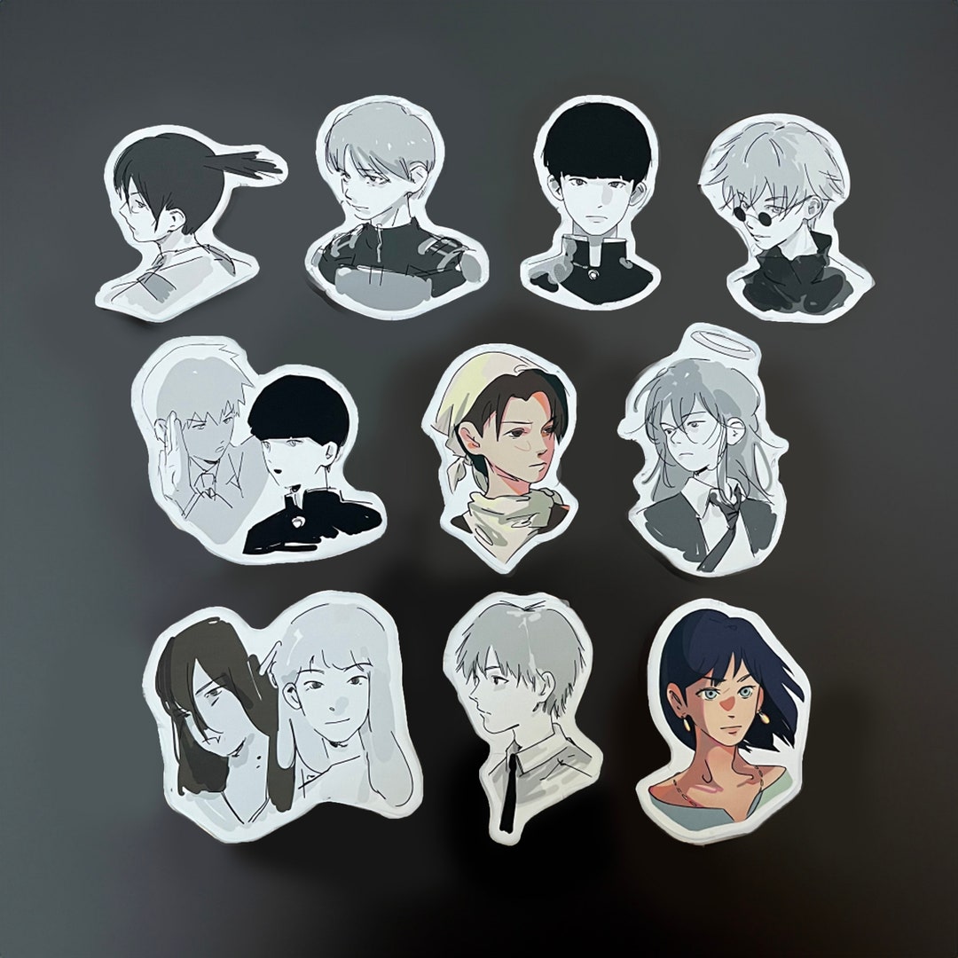 Anime Character Stickers 30 Options, AOT, Mob, CSM, Howl's Moving ...