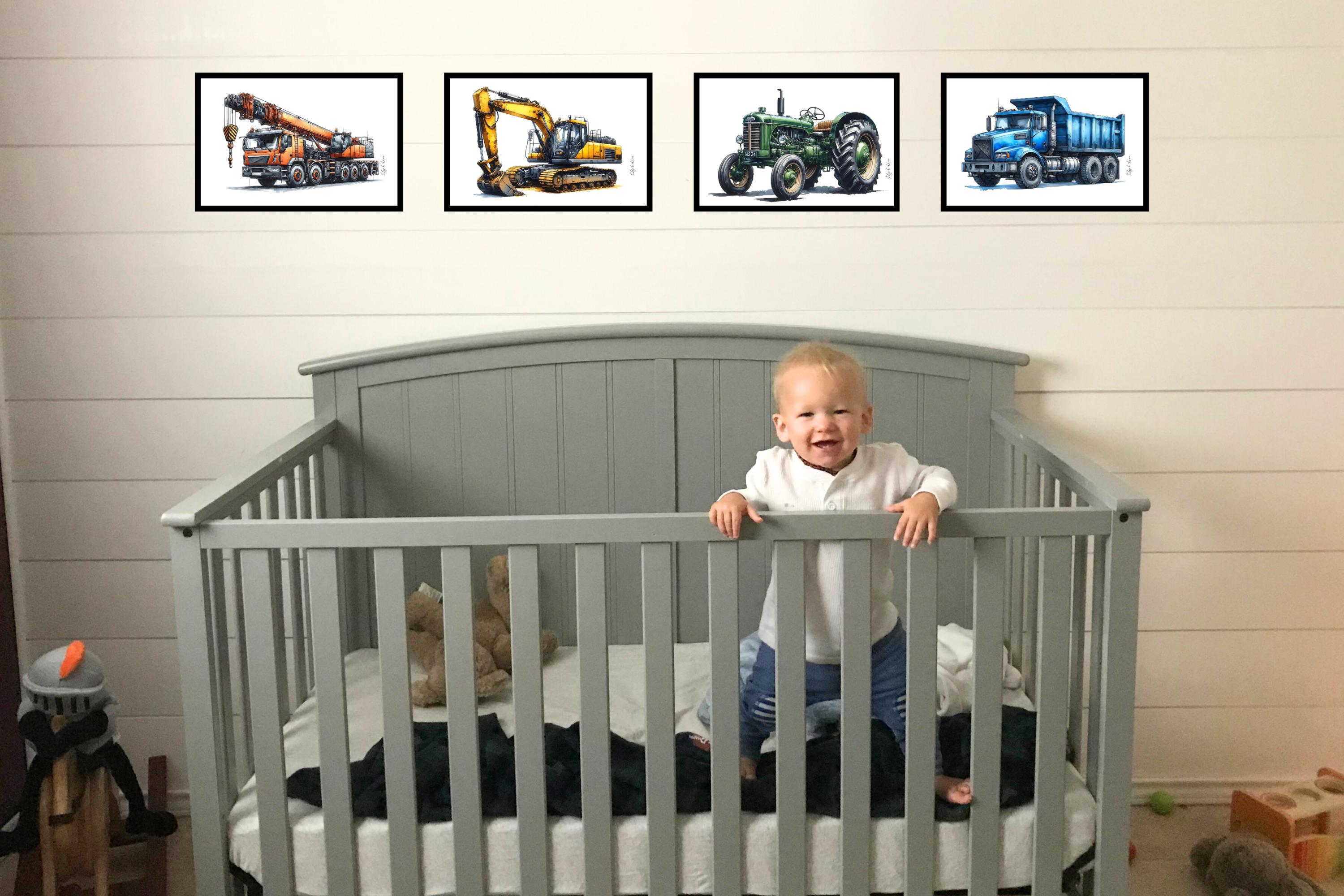 Construction Trucks Matte Horizontal Posters, Museum-grade Watercolor ...