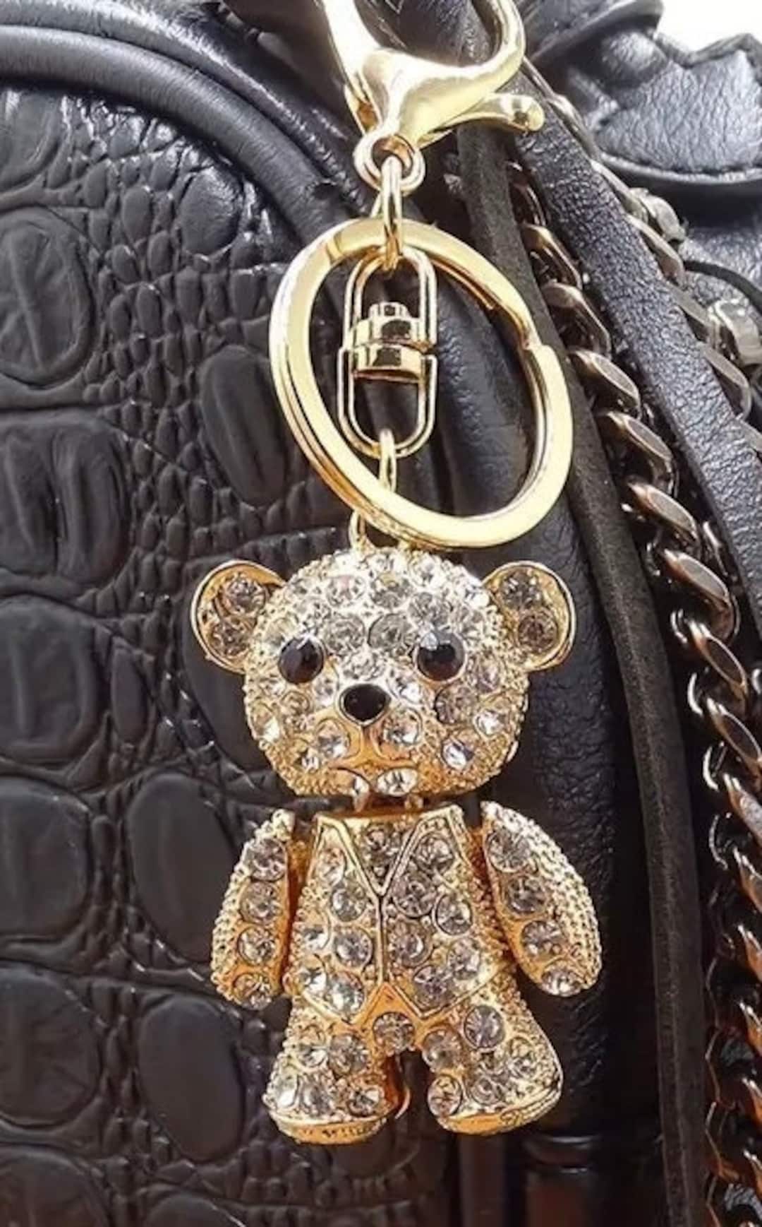 Rhinestone Little BEAR Keychain Metal Key Ring. - Etsy