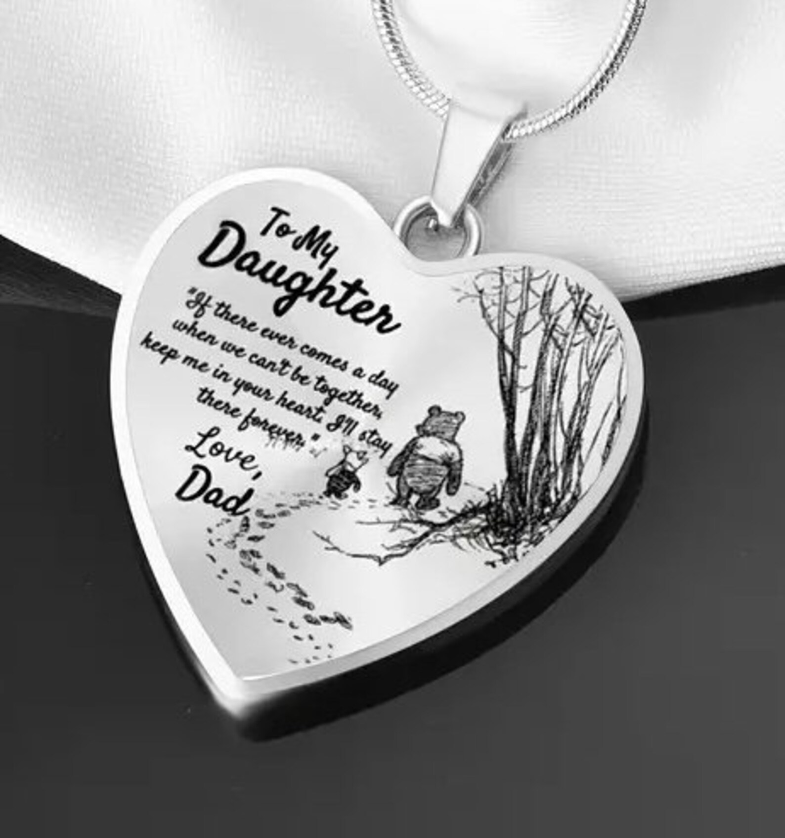 Daughter Pendant Necklace-pooh and Piglet Great Gift. FAST SHIPPING - Etsy