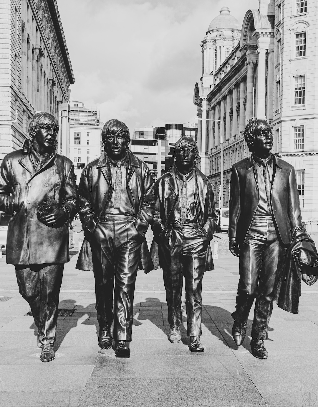 The Beatles Statue Liverpool Black & White Street Photography PNG ...