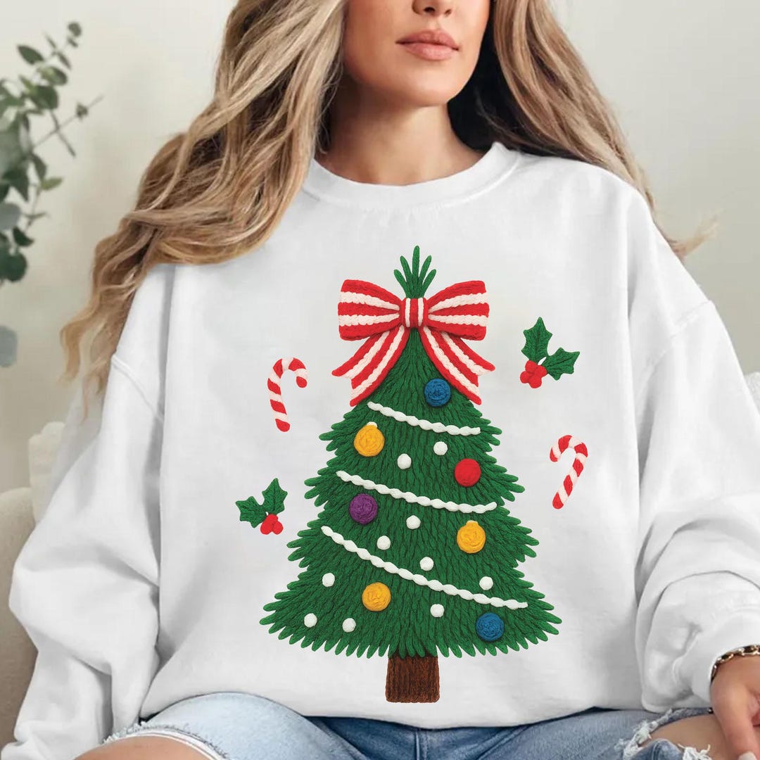 Crochet Christmas Tree Svg, Faux Yarn Christmas Design, Trendy Humor ...