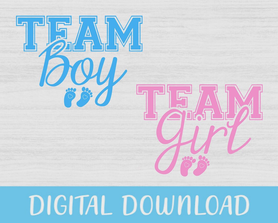 Team Girl Svg, Team Boy Svg, Gender Reveal Svg, Baby Shower Baby ...