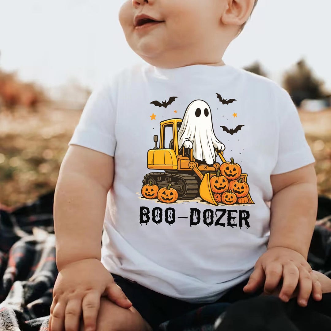 Boo-dozer Cute Ghost Halloween Svg, Funny Halloween Kids Png, Pumpkin ...