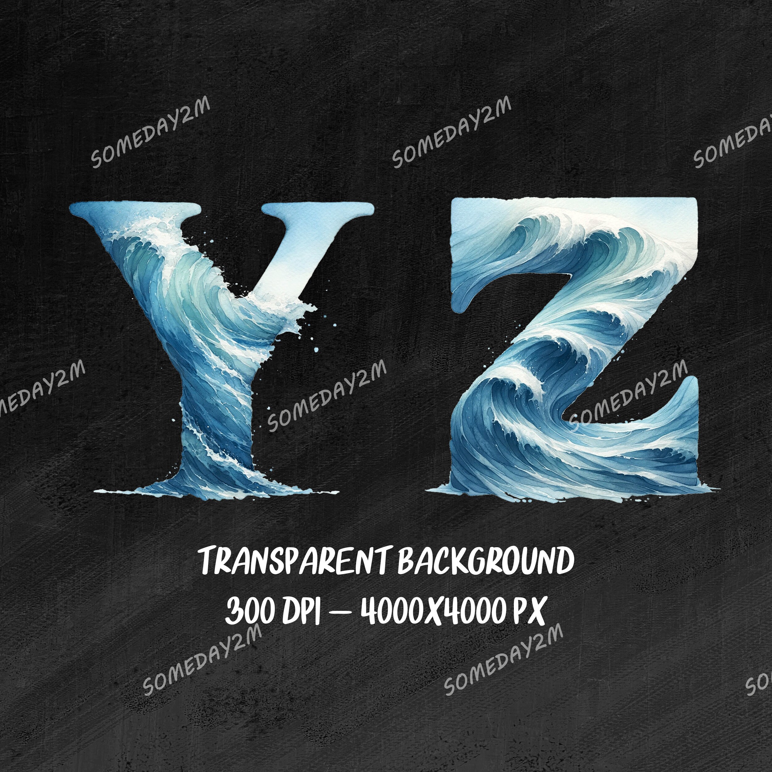 26 Water Alphabet A-Z Clipart Png,water Letters Png, Water Letters ...