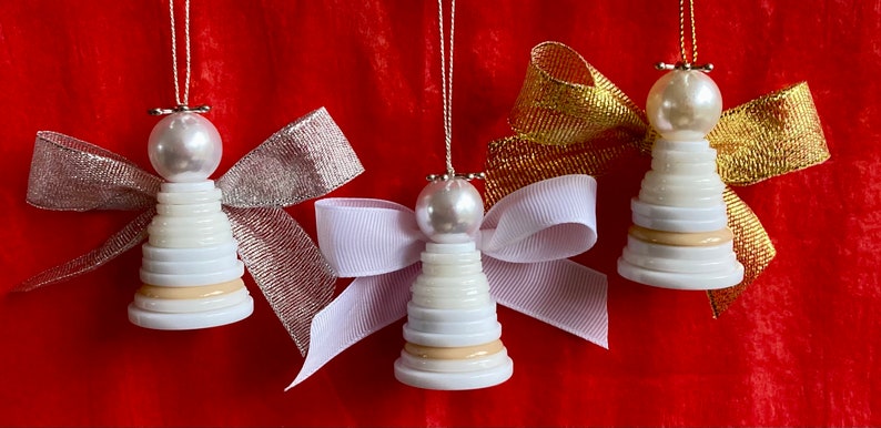 3 X ANGEL Button Tree Decoration Craft Kits, Mess Free Fun for All Ages ...