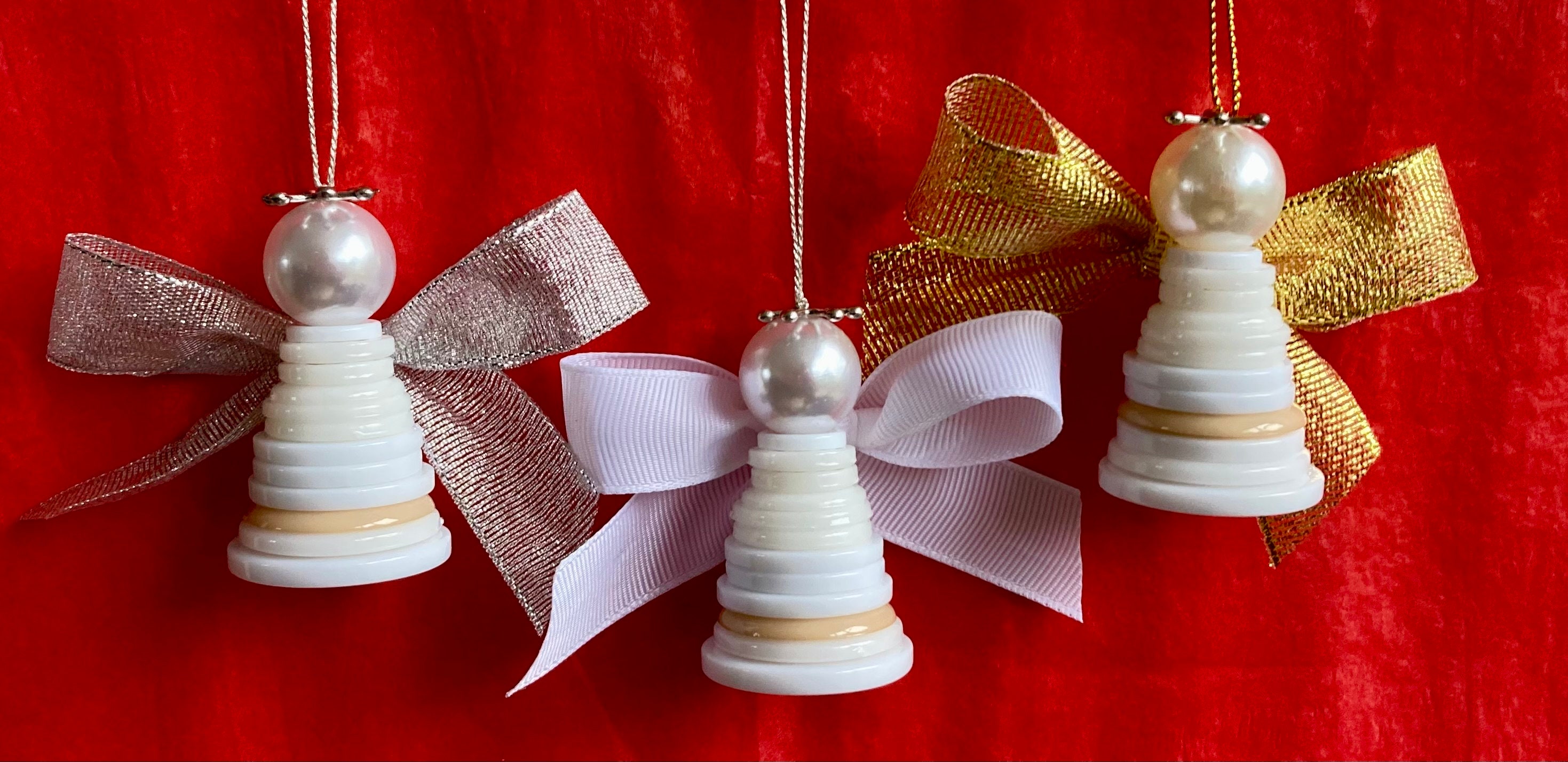 3 X ANGEL Button Tree Decoration Craft Kits, Mess Free Fun for All Ages ...