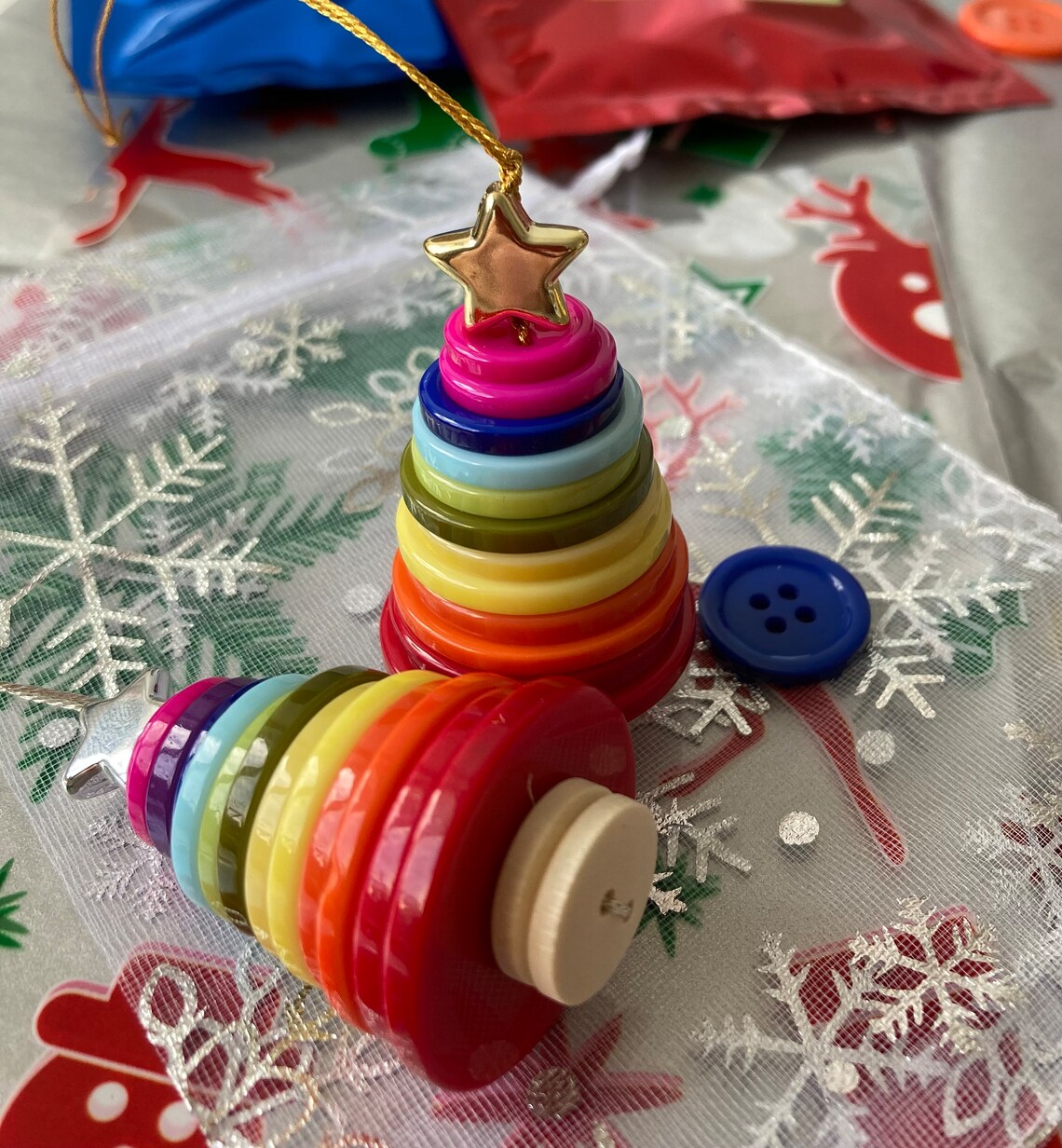 3 X RAINBOW DIY Button Tree Decoration Kits, Fun for All Ages. Perfect ...