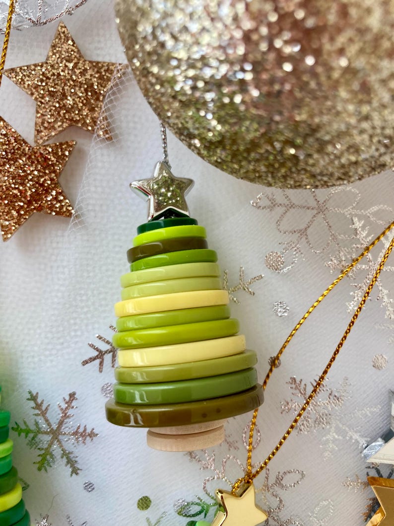3 X GREEN DIY Button Tree Decoration Kits, Fun for All Ages. Perfect ...
