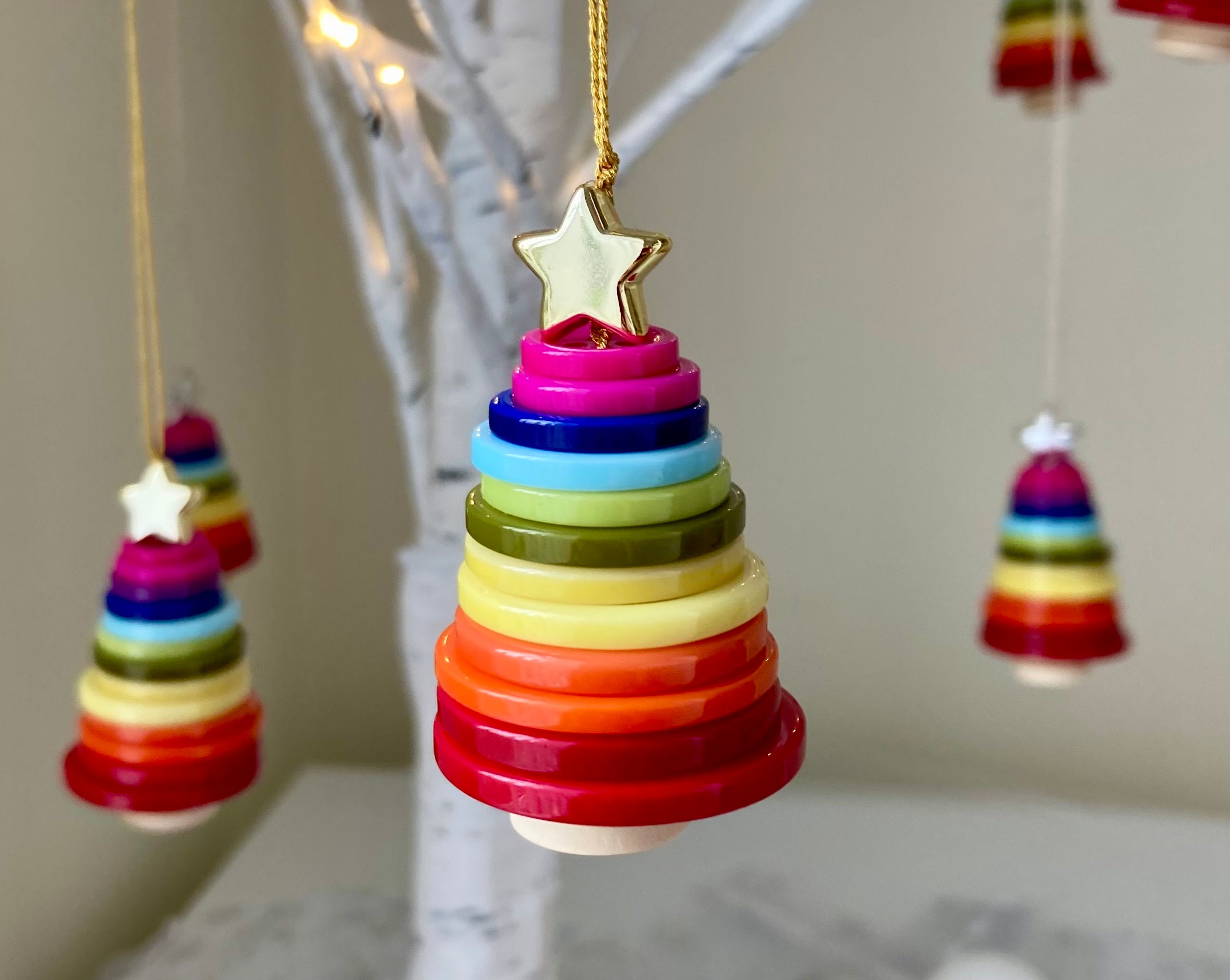 3 X RAINBOW DIY Button Tree Decoration Kits, Fun for All Ages. Perfect ...