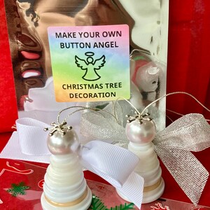 3 X ANGEL Button Tree Decoration Craft Kits, Mess Free Fun for All Ages ...