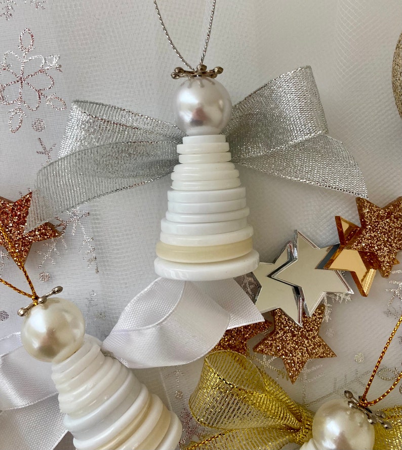 3 X ANGEL Button Tree Decoration Craft Kits, Mess Free Fun for All Ages ...