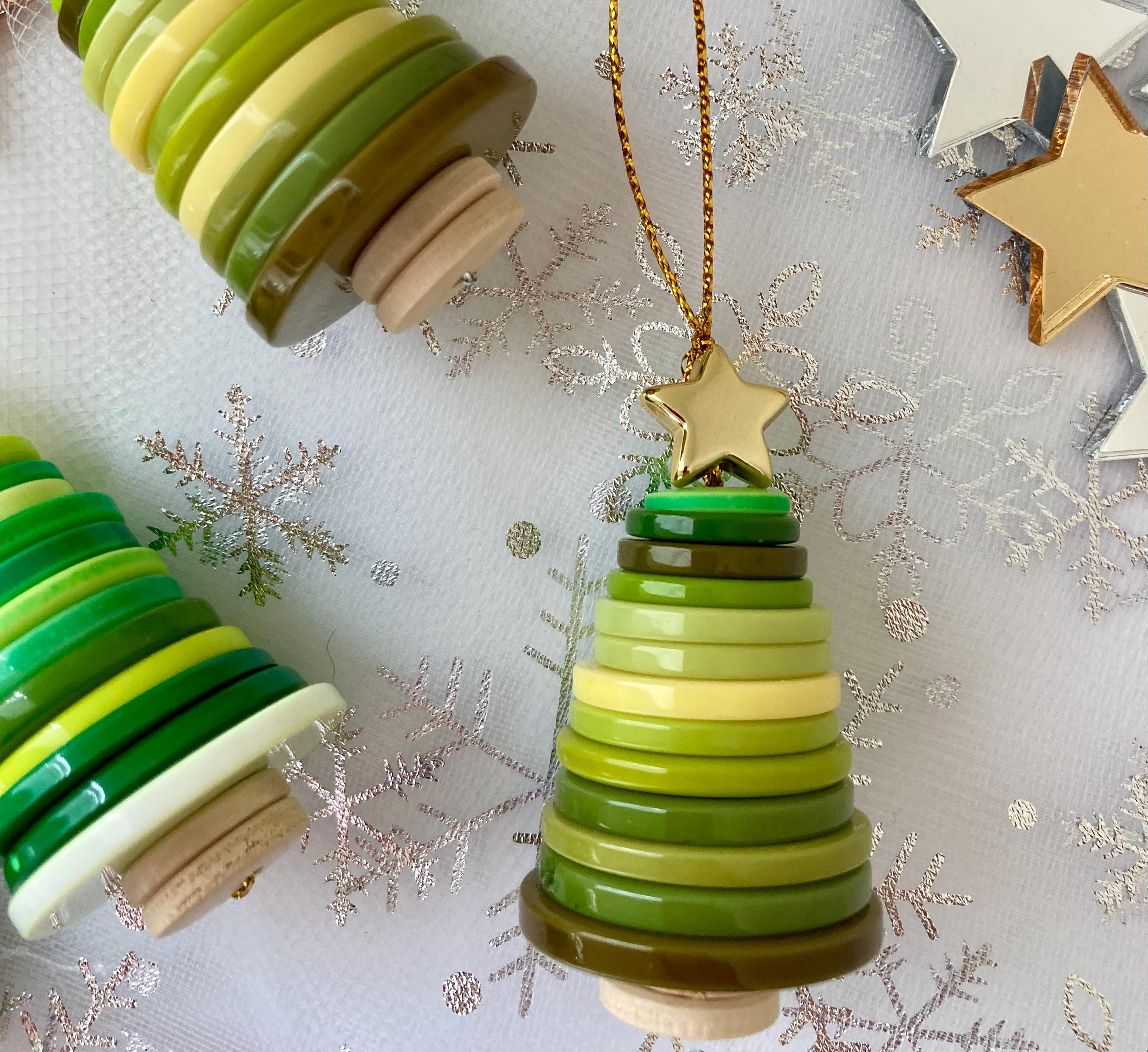 3 X GREEN DIY Button Tree Decoration Kits, Fun for All Ages. Perfect ...