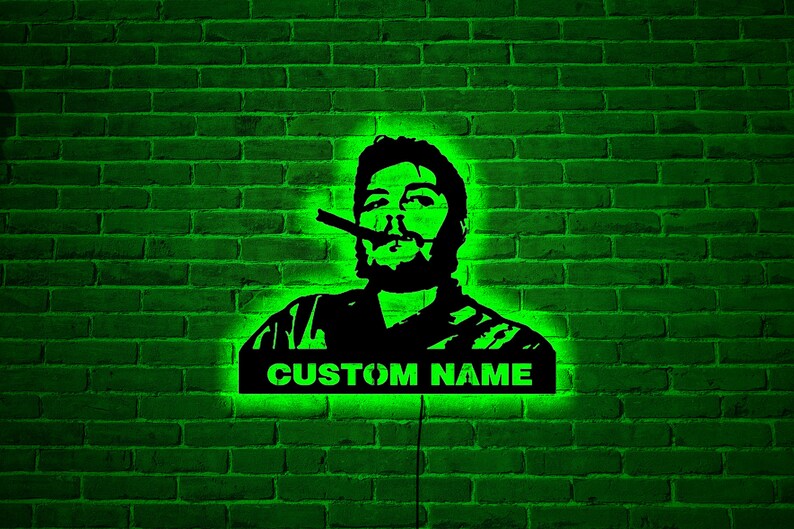 Che Guevara Wood Wall Art With Rgb Led Light Custom Che - Etsy