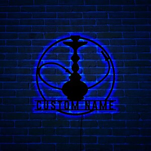 Custom Shisha Hookah Wood Wall Art With Rgb Led Light, Custom Shisha ...