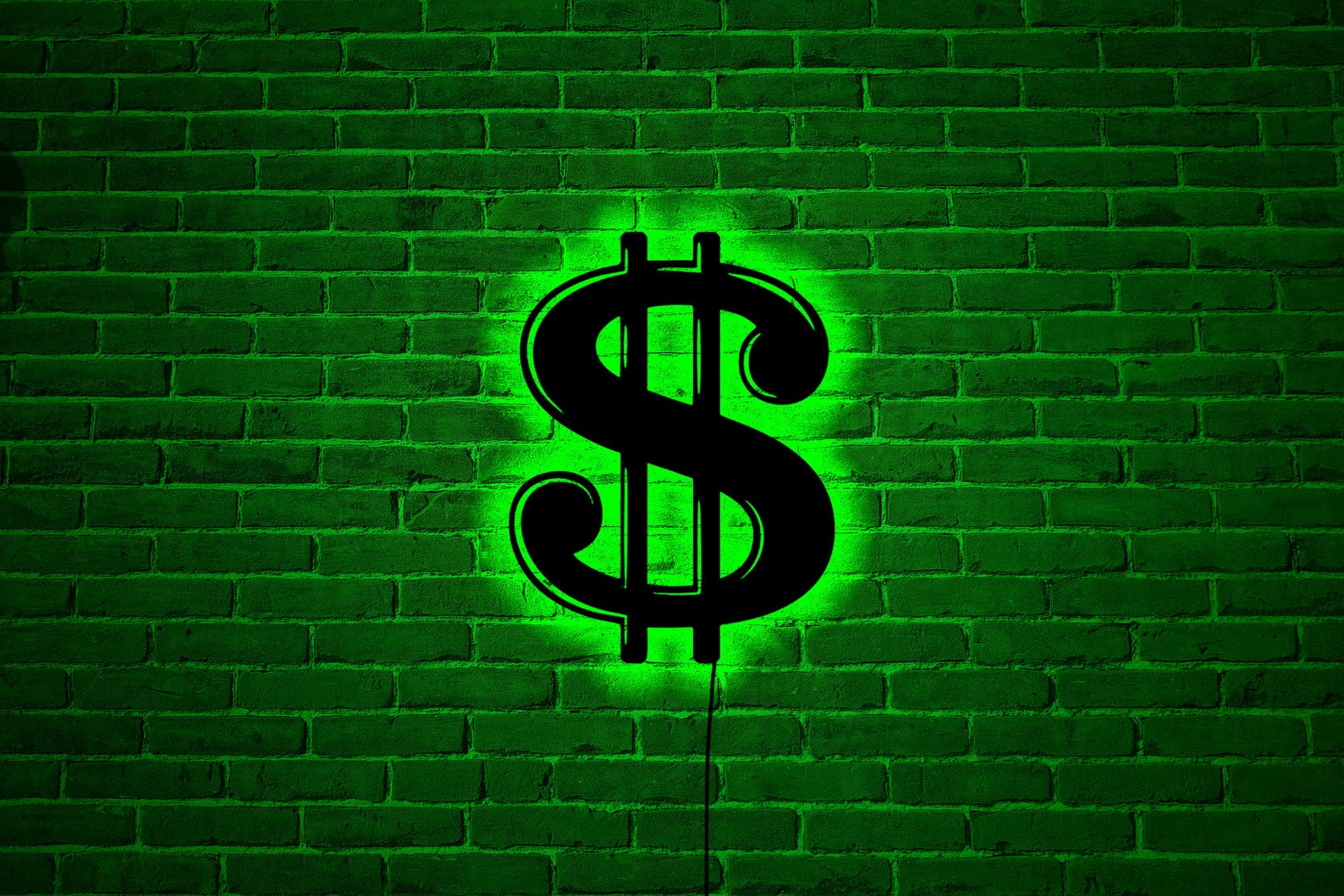 Dollar Wood Wall Art With Rgb Led Light, Dollar Home Decor, Dollar ...