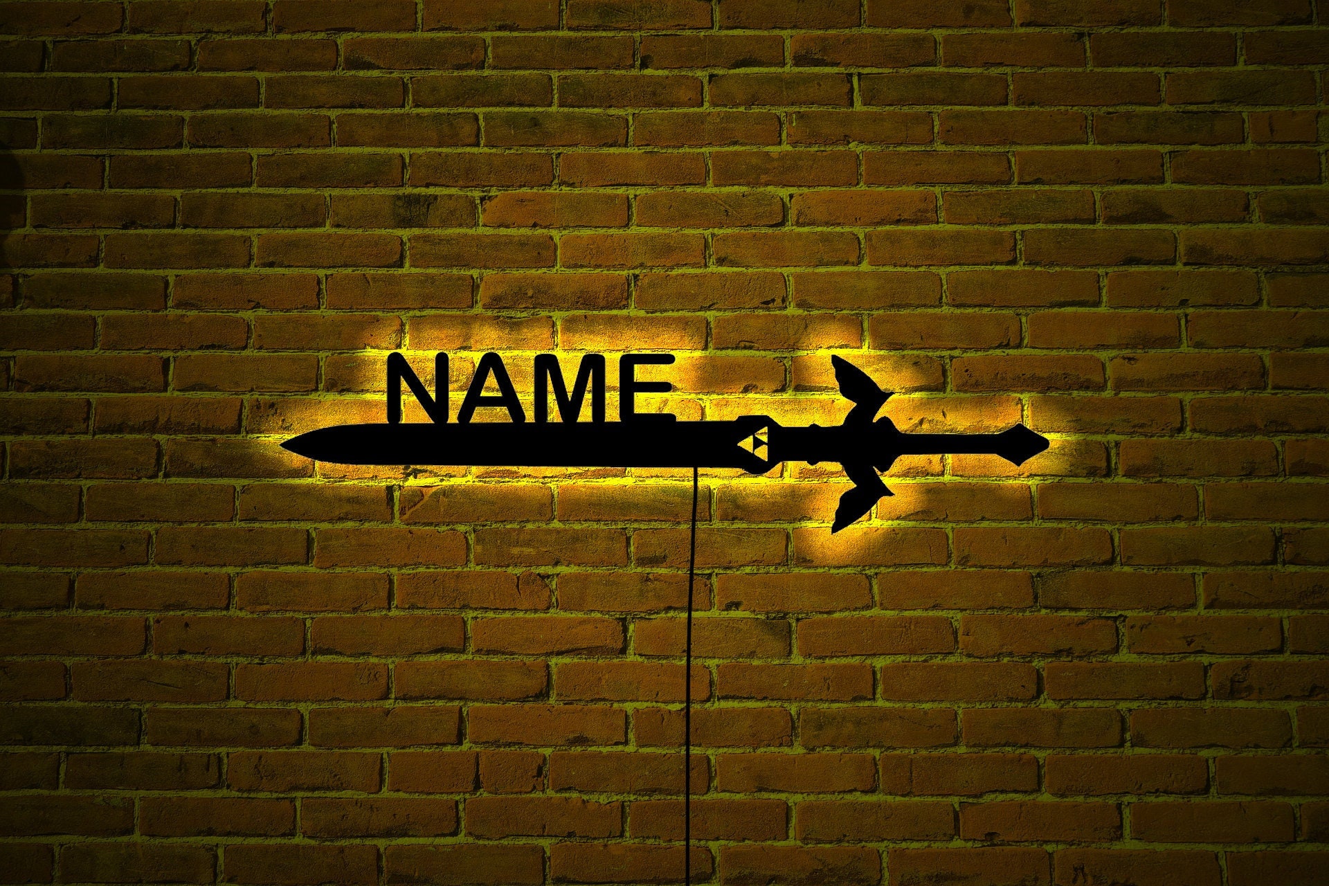 Zelda Wood Wall Art With Rgb Led Light, Custom Gamer Nametag, Zelda ...
