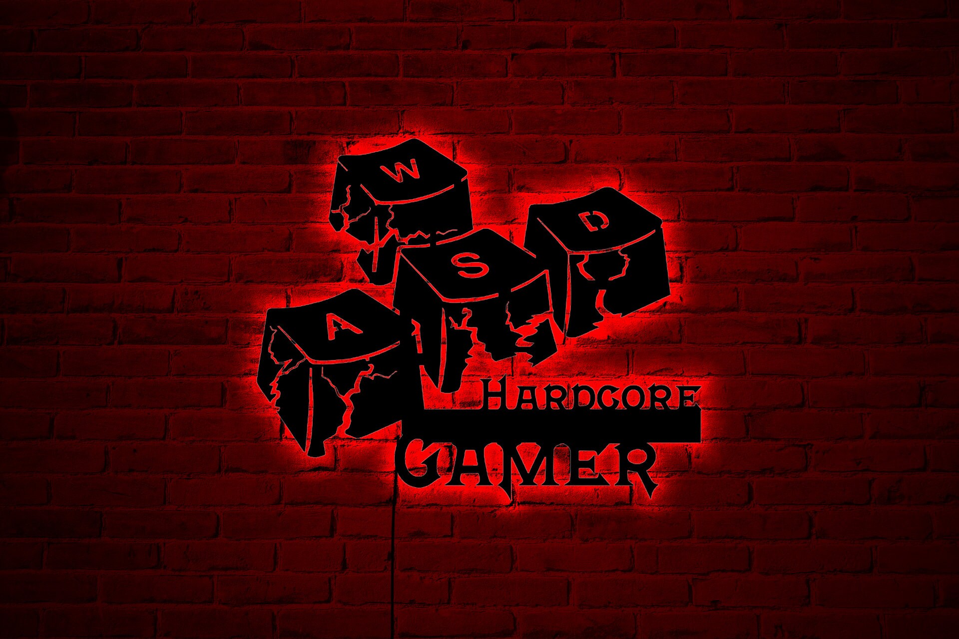 WASD Gaming Keyboard Wood Wall Art With Rgb Led Light Gamer - Etsy