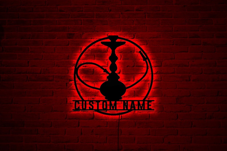 Custom Shisha Hookah Wood Wall Art With Rgb Led Light Custom - Etsy