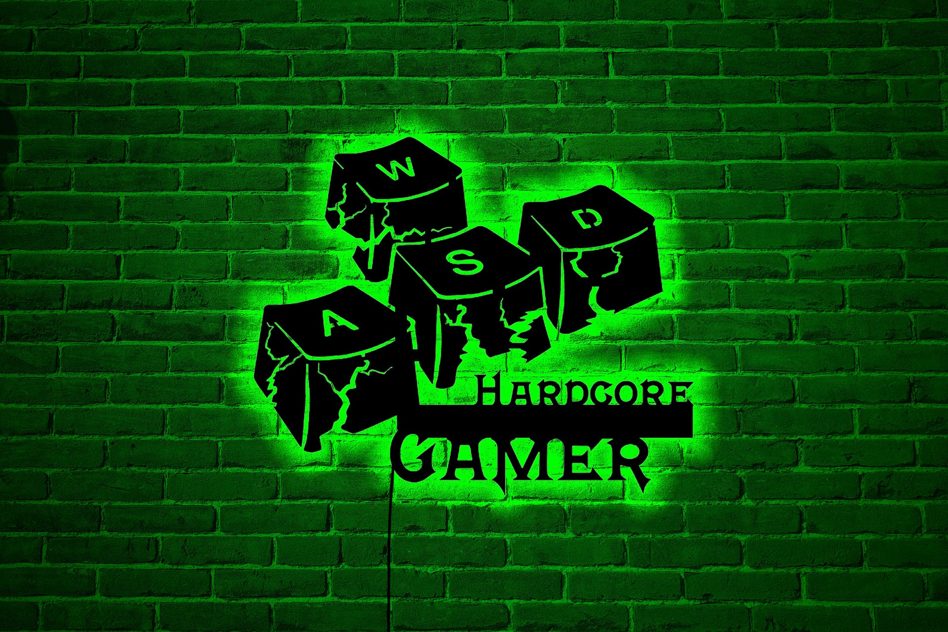 WASD Gaming Keyboard Wood Wall Art With Rgb Led Light Gamer - Etsy