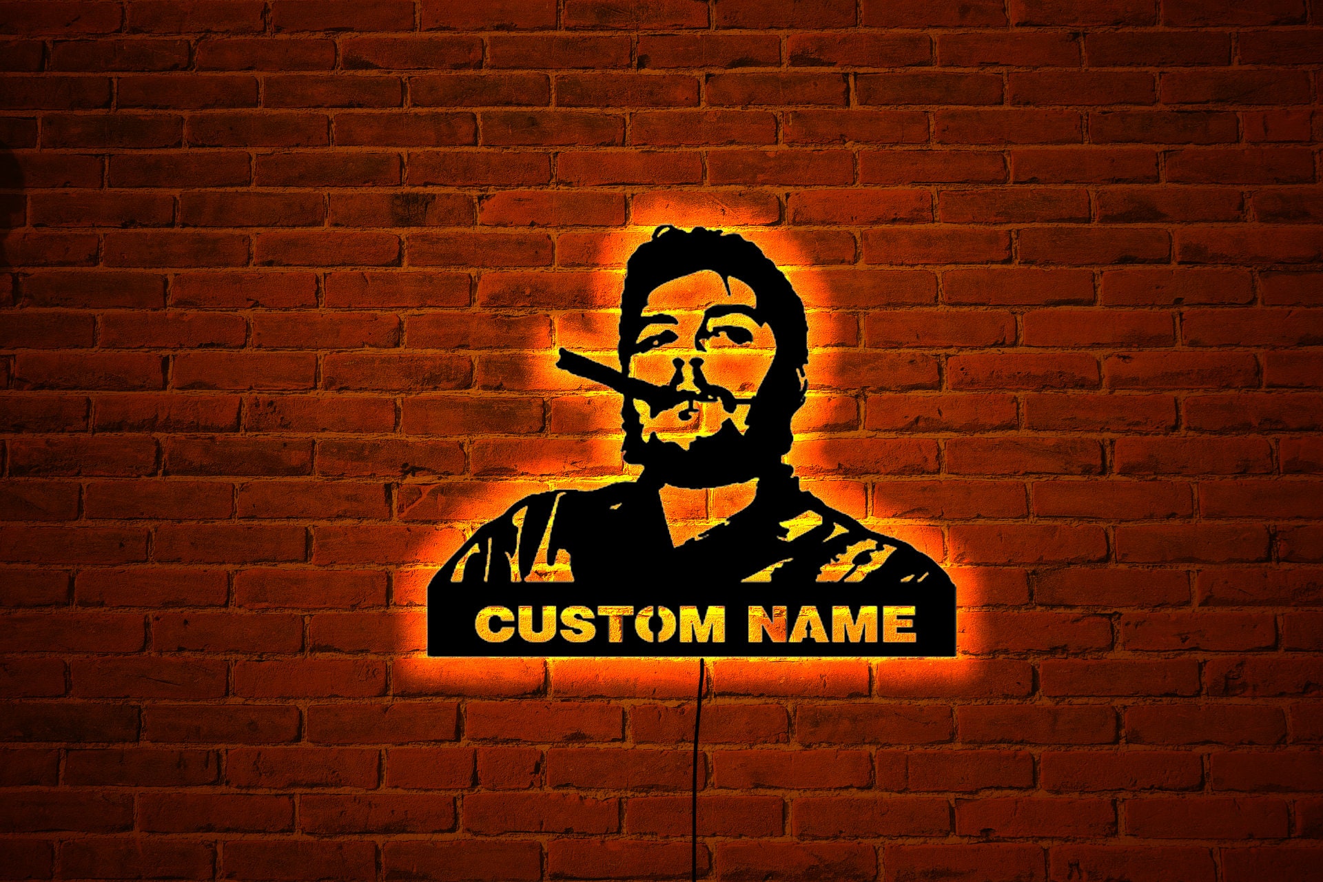 Che Guevara Wood Wall Art With Rgb Led Light Custom Che - Etsy