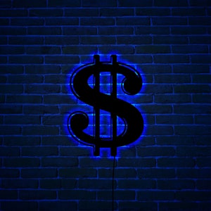 Dollar Wood Wall Art With Rgb Led Light, Dollar Home Decor, Dollar ...