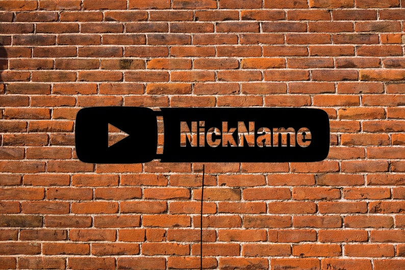 Custom Youtube Nametag Wood Wall Art With Rgb Led Light, Custom Youtube ...
