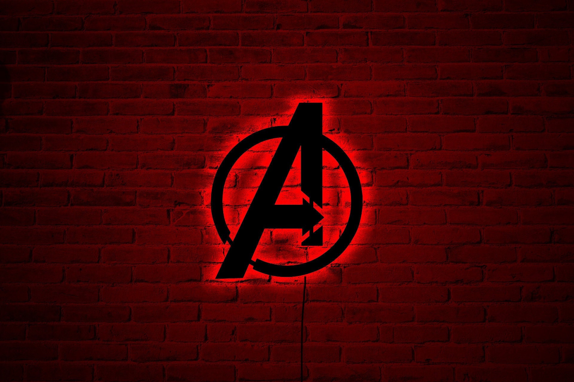 Avengers Wood Wall Art With Rgb Led Light, Avengers Home Decor ...