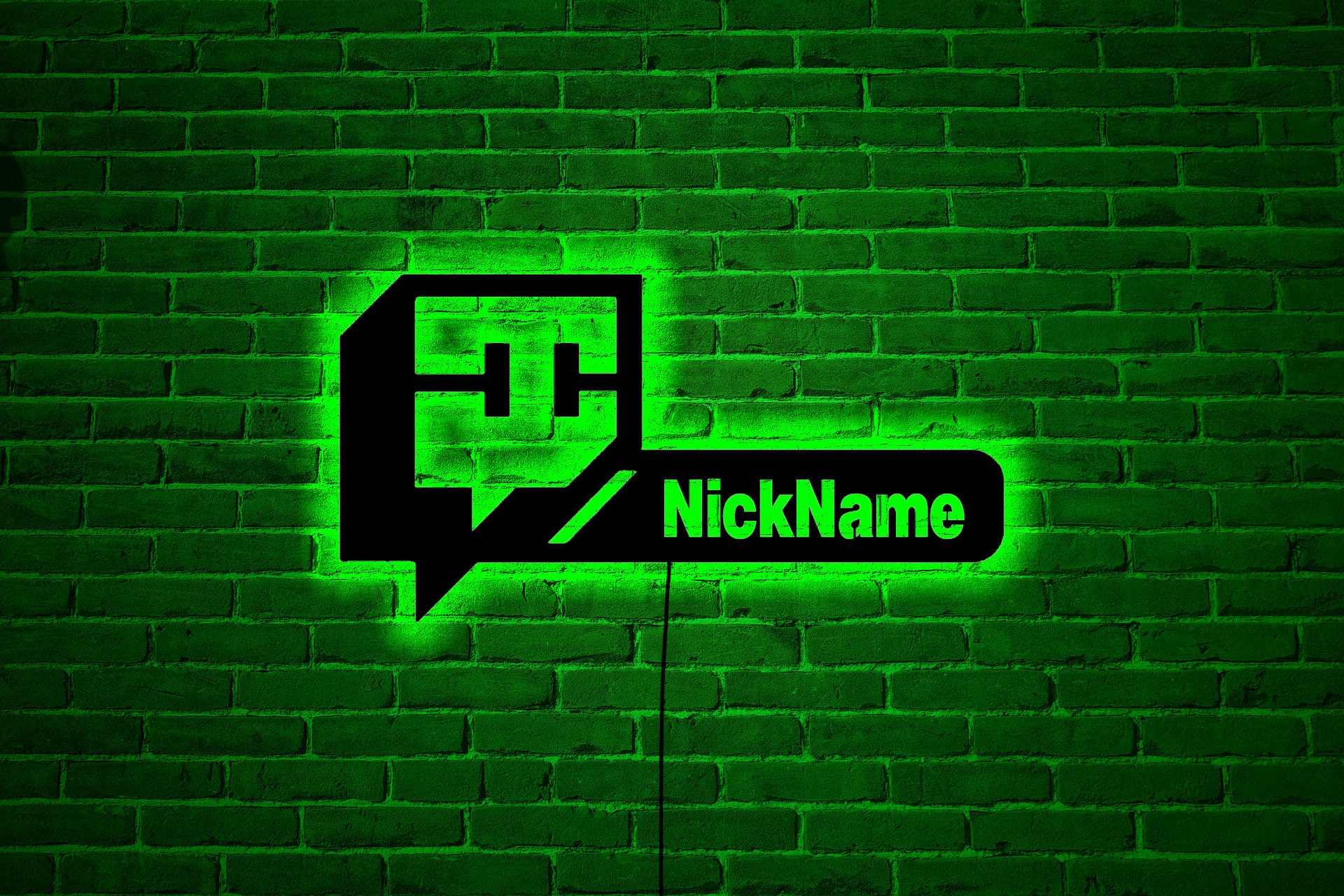 Custom Twitch Nametag Wood Wall Art With Rgb Led Light, Custom Twitch ...