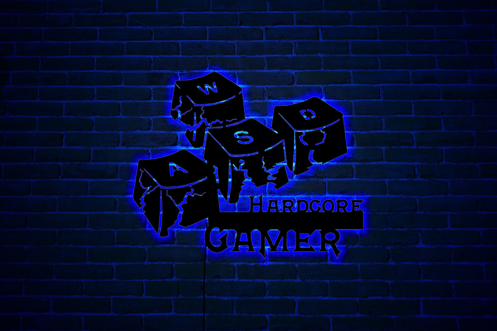 WASD Gaming Keyboard Wood Wall Art With Rgb Led Light Gamer - Etsy