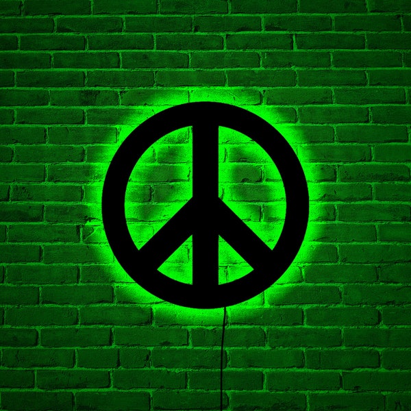 Neon Peace Sign - Etsy
