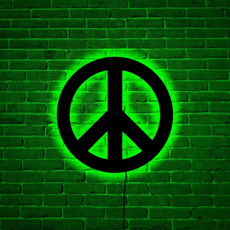 Neon Peace Sign - Etsy