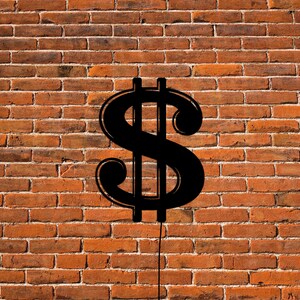 Dollar Wood Wall Art With Rgb Led Light, Dollar Home Decor, Dollar ...