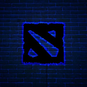Dota 2 Wood Wall Art With Rgb Led Light, Dota 2 Room Decor, Dota Neon ...