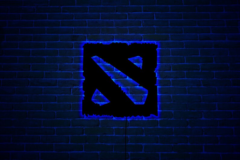 Dota 2 Wood Wall Art With Rgb Led Light, Dota 2 Room Decor, Dota Neon ...
