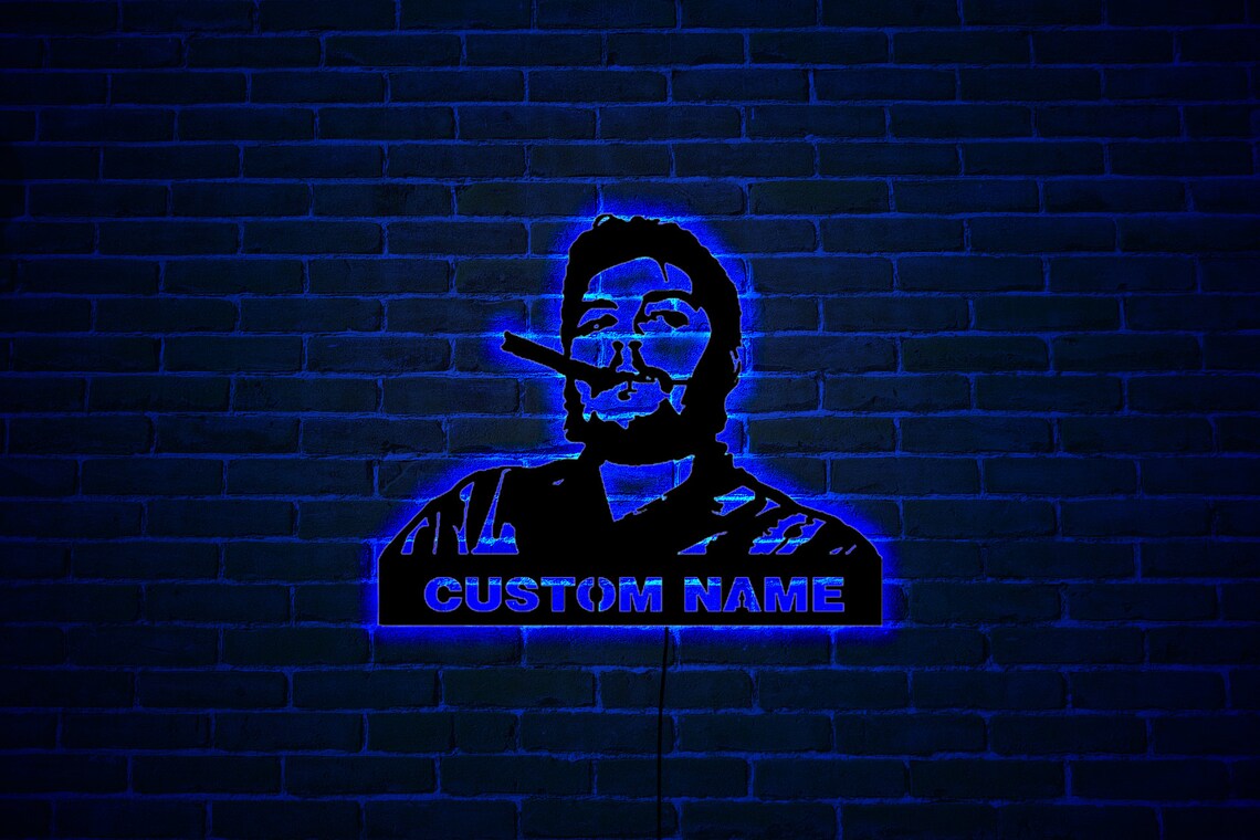 Che Guevara Wood Wall Art With Rgb Led Light Custom Che - Etsy