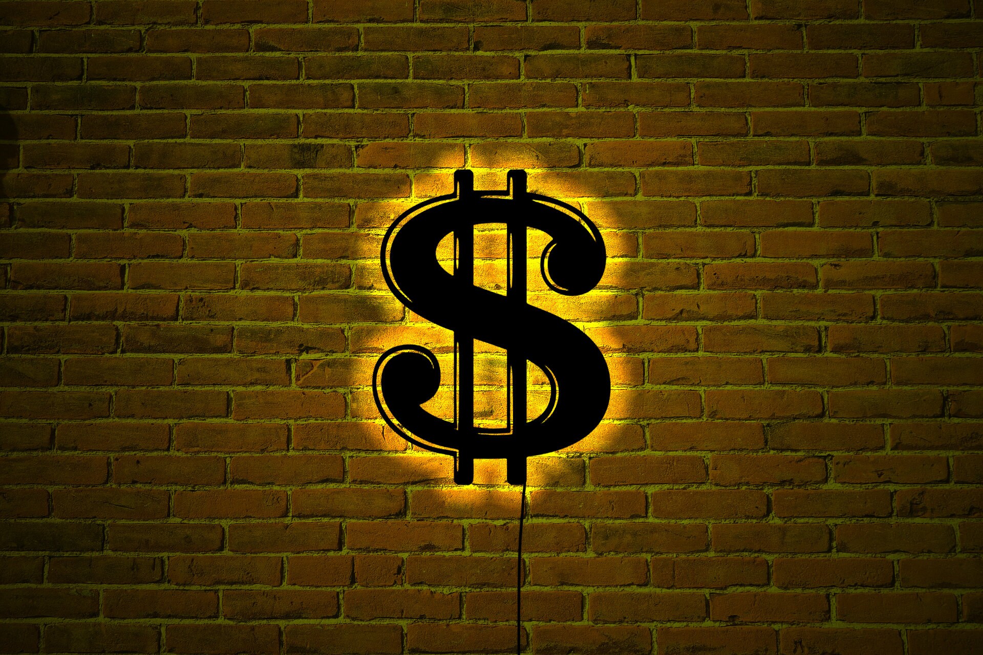 Dollar Wood Wall Art With Rgb Led Light, Dollar Home Decor, Dollar ...