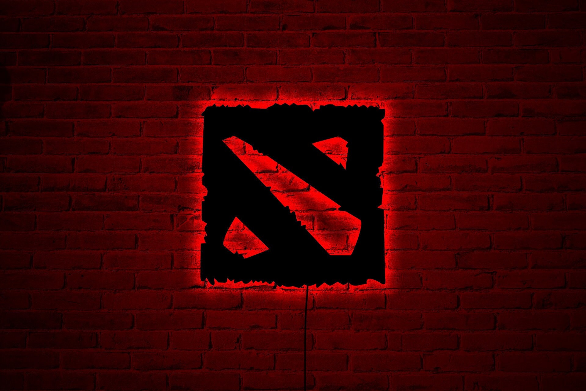 Dota 2 Wood Wall Art With Rgb Led Light, Dota 2 Room Decor, Dota Neon ...
