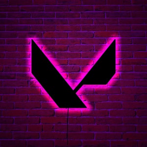 Valorant Wood Wall Art With Rgb Led Light, Valorant Room Decor ...
